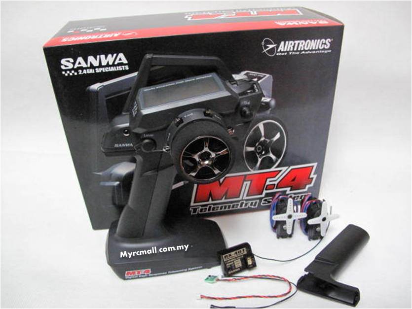 Sanwa MT-4 2.4G Profesional Telemetry Radio Transmitter System for RC Car Boat - Myrcmall.com.my