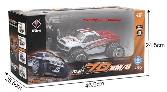 Wltoys A979-B 4WD 2.4G 1/18 70km/h High Speed RC Monster Truck Car RTR ...