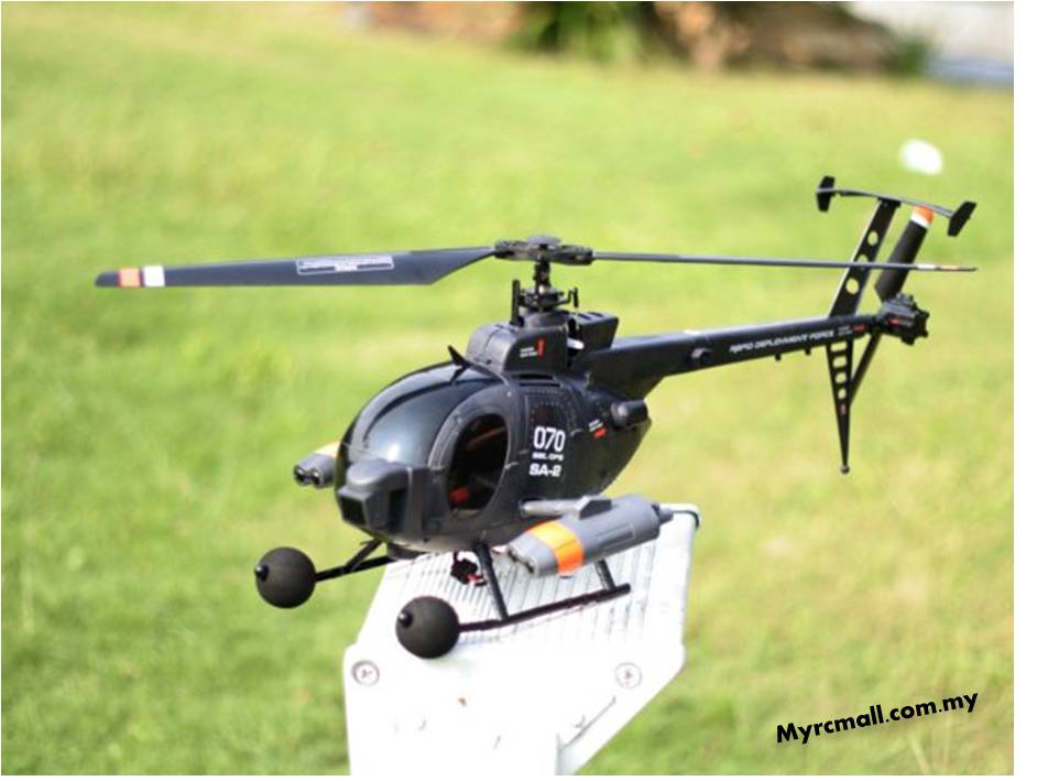 FeiLun FX070C 2.4G 4CH 6 Axis Gyro Flybarless MD500 Scale RC Helicopter ...